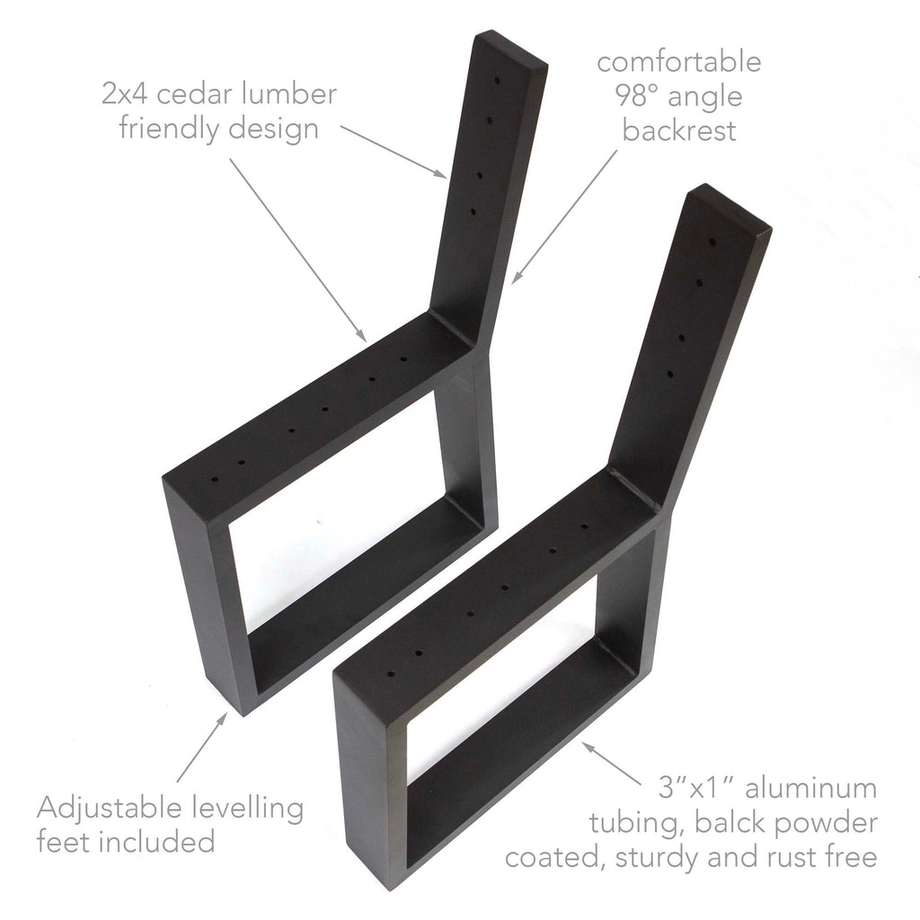 Aluminum Trapezoid Shaped Bench Legs With Backrest, 1 Pair #A016 ...