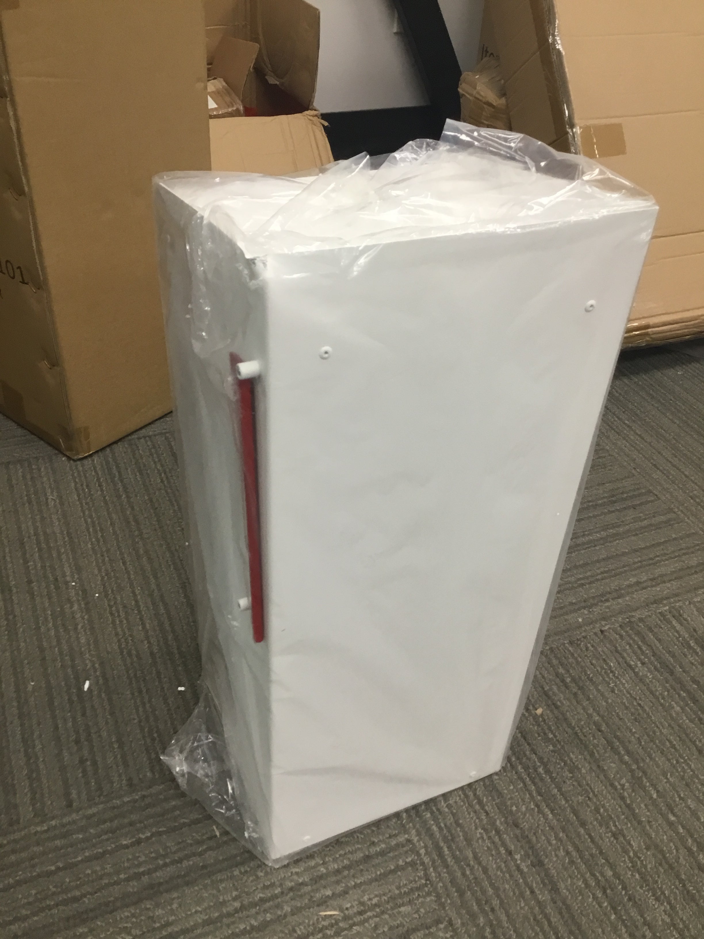 Clearance #201 White Regular Size Post-Mounted Mailbox, Contemporary D ...