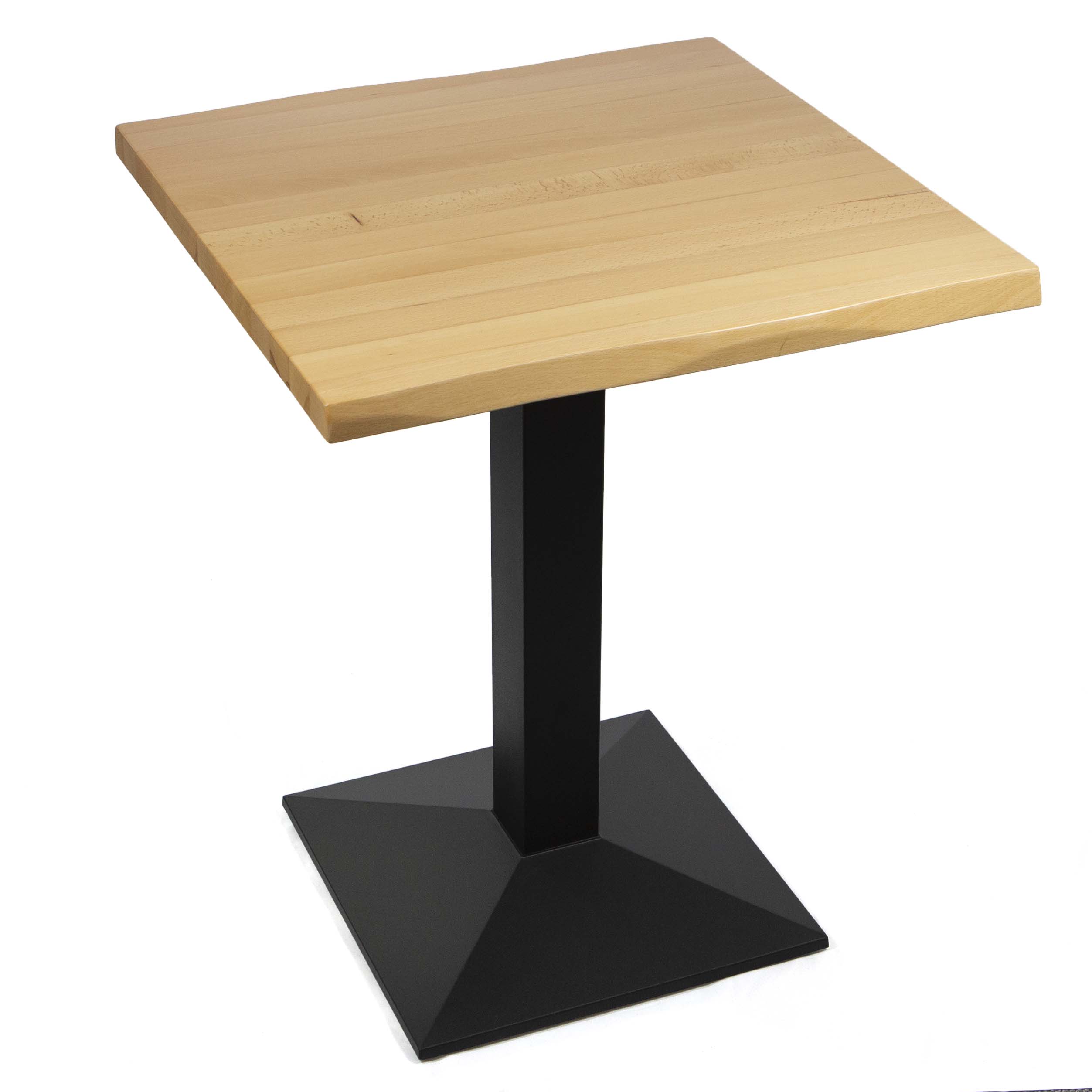24 x 24" Solid European Beech Hardwood Restaurant Cafe Table, Natural ...