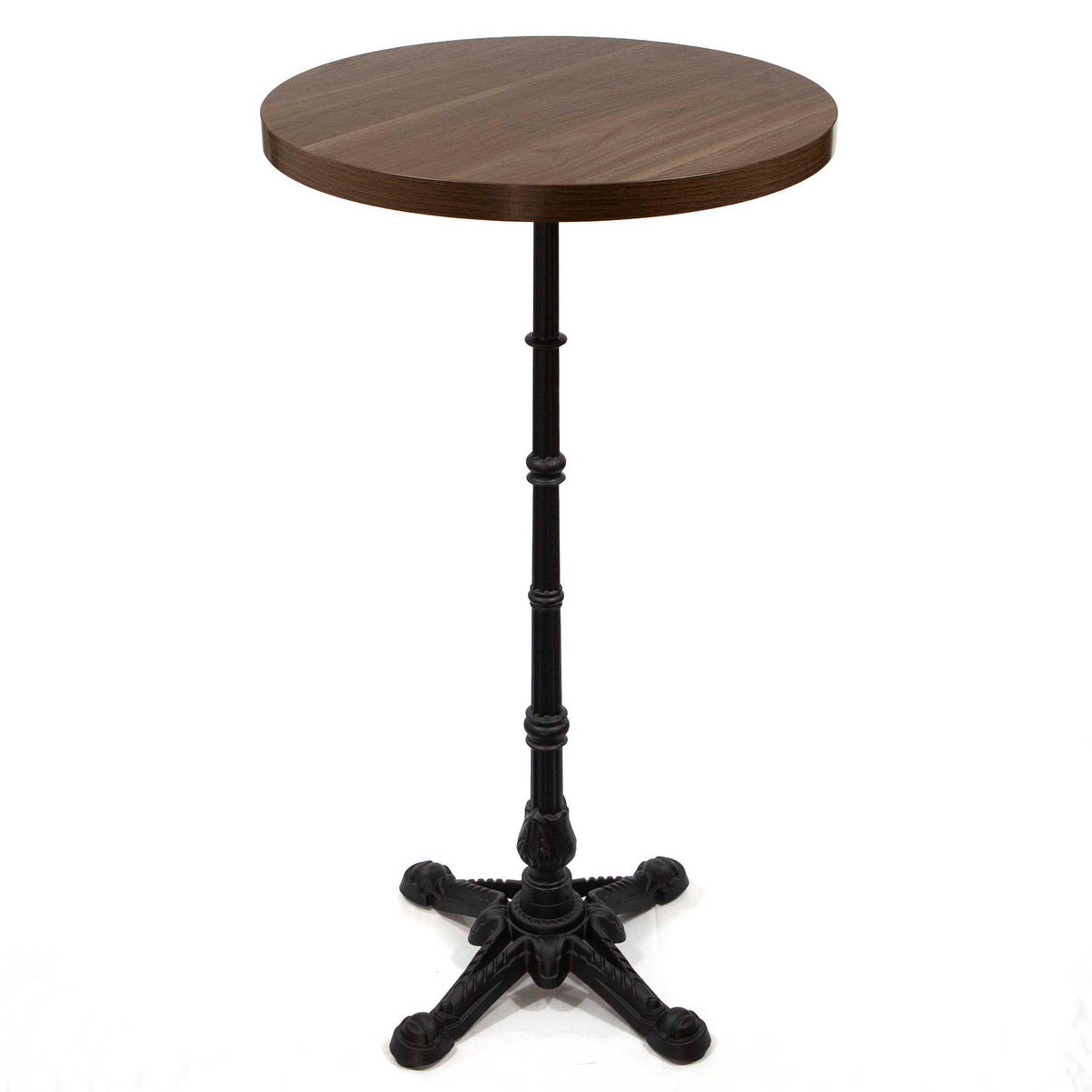 24" Round Melamine Board Bar Height Bistro Table, Dark Walnut Color #J ...