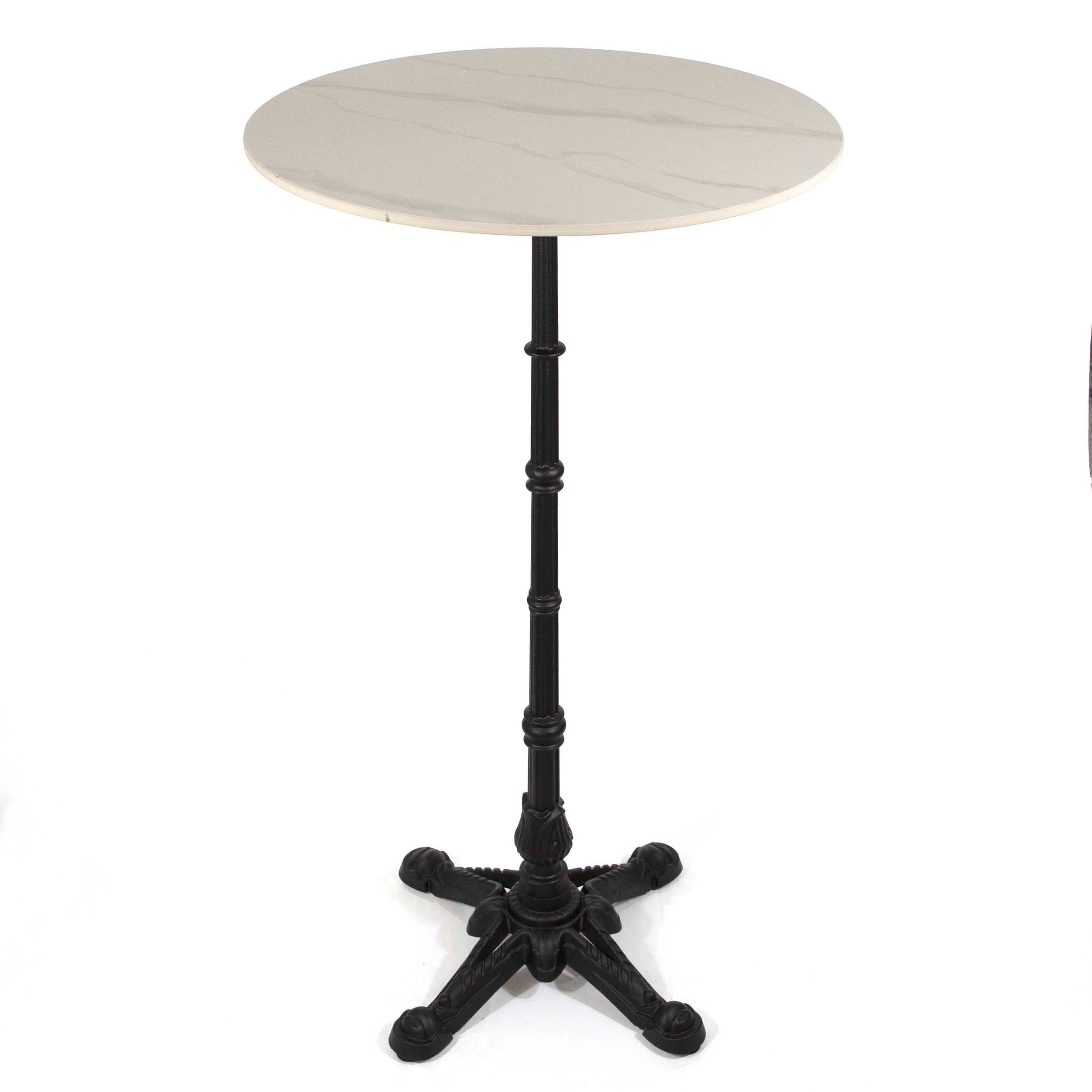 24" Round Sintered Stone Bar Height Bistro Table, White Color #J3HSD24 ...