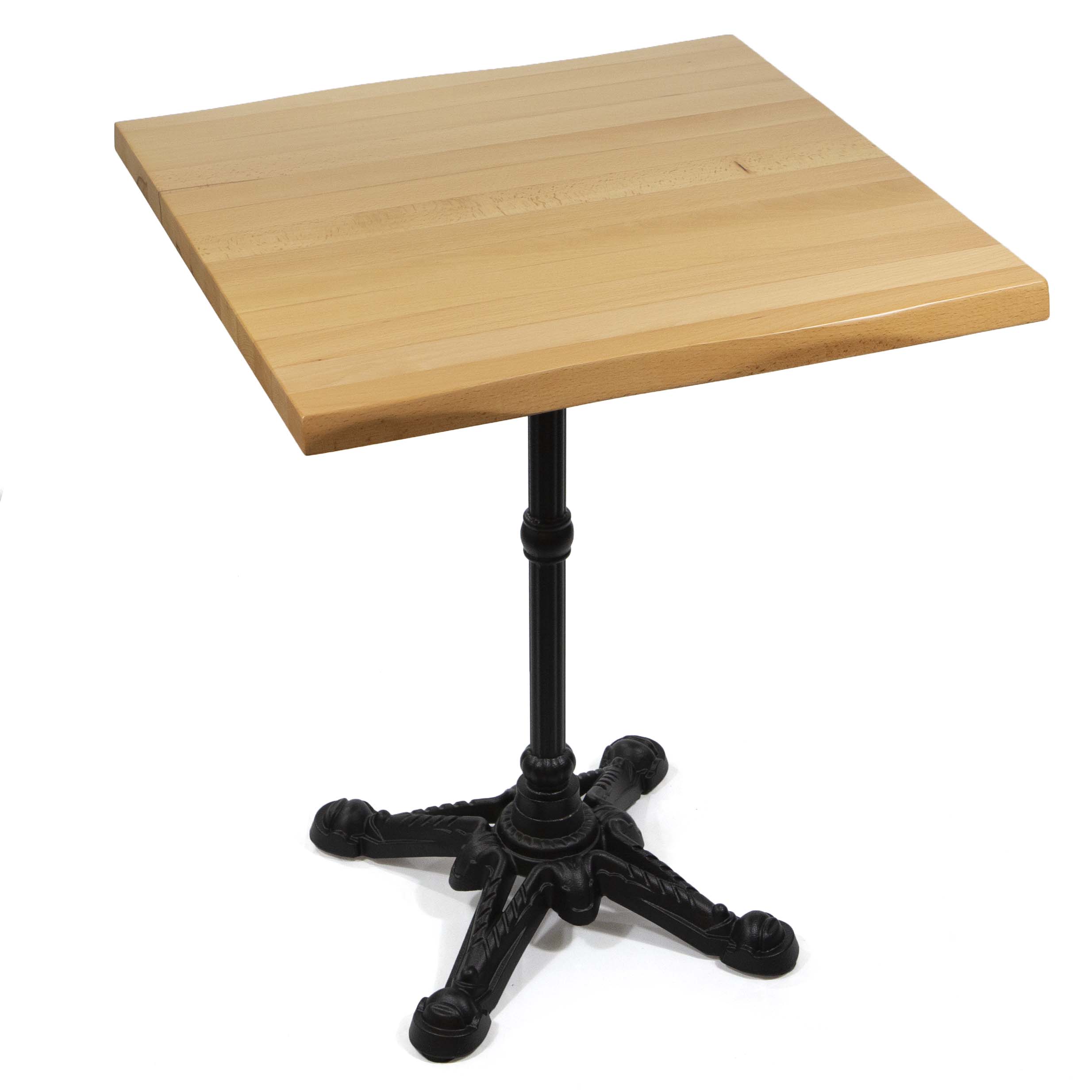 24 x 24" Solid European Beech Hardwood Restaurant Cafe Table, Natural ...