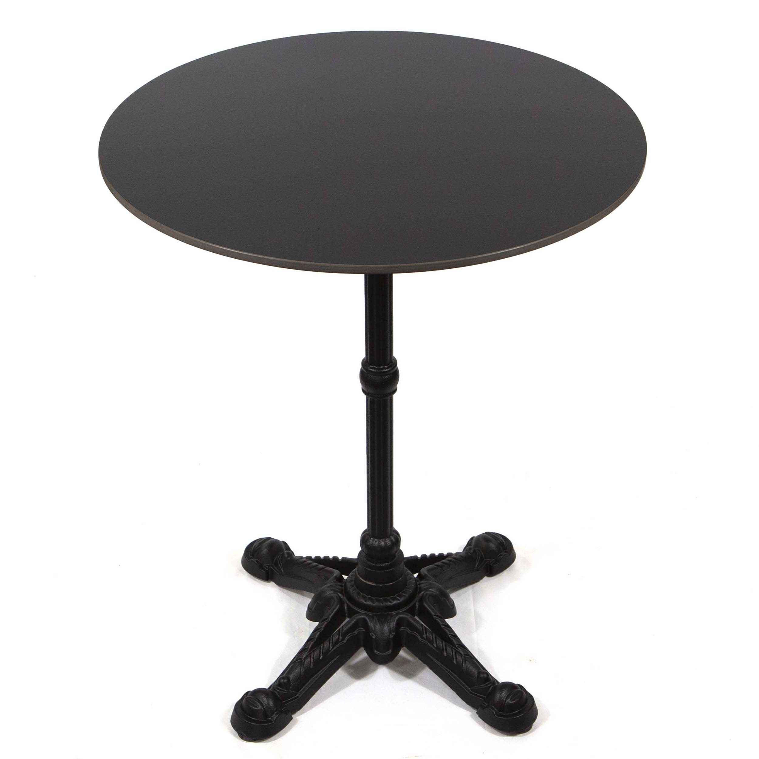 24" Round Sintered Stone Restaurant Cafe Table, Pure Black Color #J63S ...
