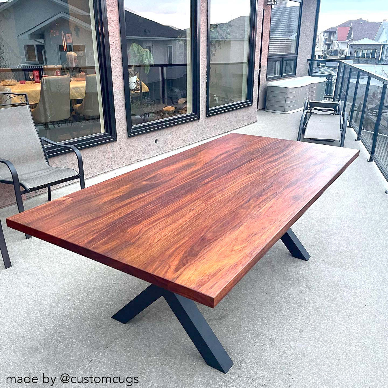 Dining Table Legs, 1 Pair, Metal X Shape Made in 3"x3" Tubing #SS004 ...