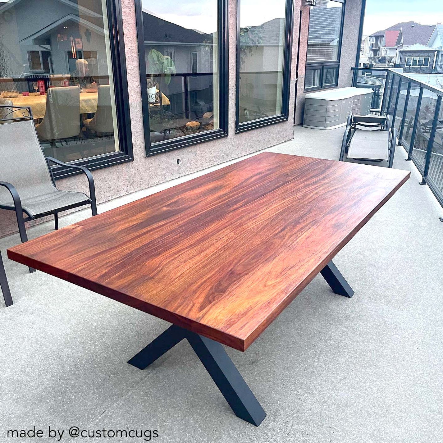 Dining Table Legs, 1 Pair, Metal X Shape Made in 3"x3" Tubing #SS004 ...