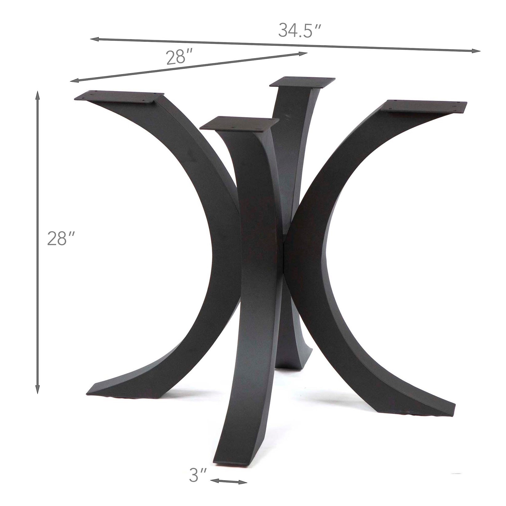 H28" Flowy Butterfly Shaped Round Dining Table Legs, #ST3011 – Rusty ...