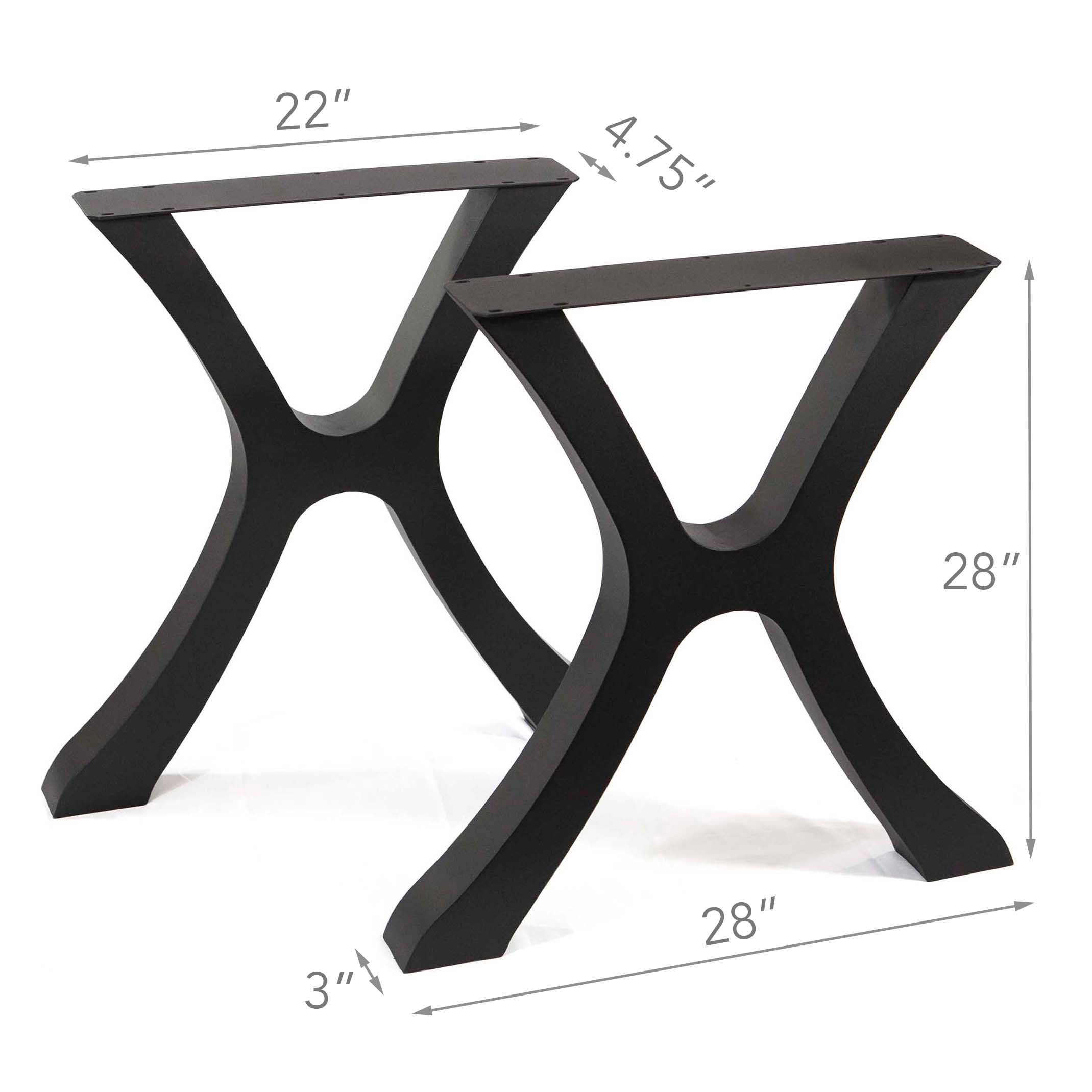 Flowy Cross Dining Table Legs, #ST3017 – Rusty Design Canada