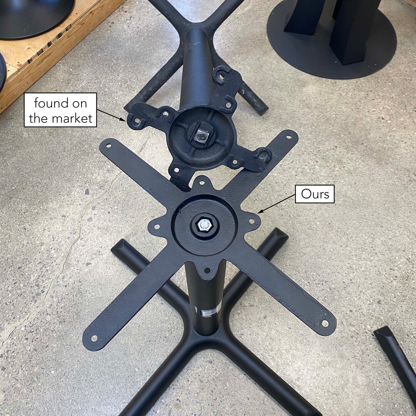 H42" Bar Height Cross Cast Iron Table Base #JK3029H – Rusty Design Canada