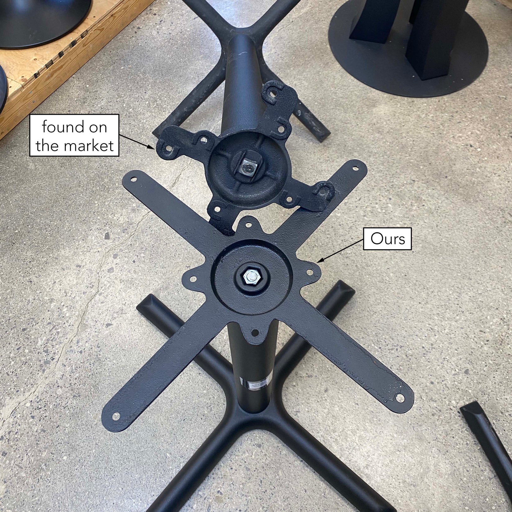 H42" Bar Height Cross Cast Iron Table Base #JK3029H – Rusty Design Canada