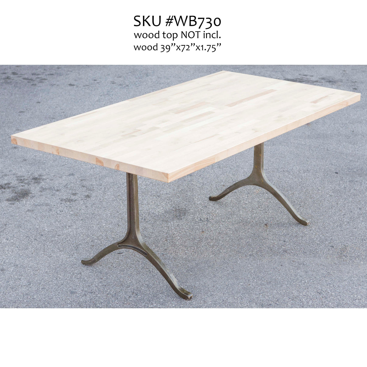 Cast Iron Dining Table Legs, Wishbone-Shaped, 1 Pair #WB730 – Rusty ...