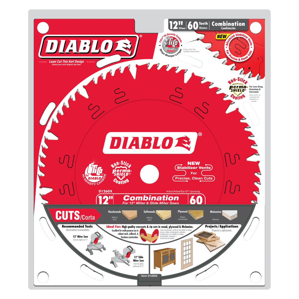 DIABLO 12 in. x 60 Tooth Combination Saw Blade (D1260X) – Rusty Design