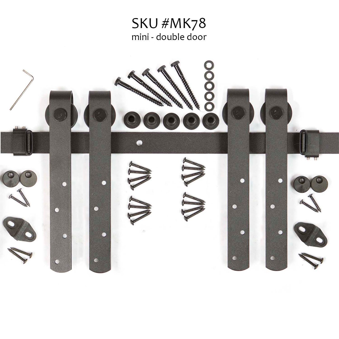 Mini Barn Door Hardware Kit, for Double Door Cabinet, #MK78 – Rusty ...
