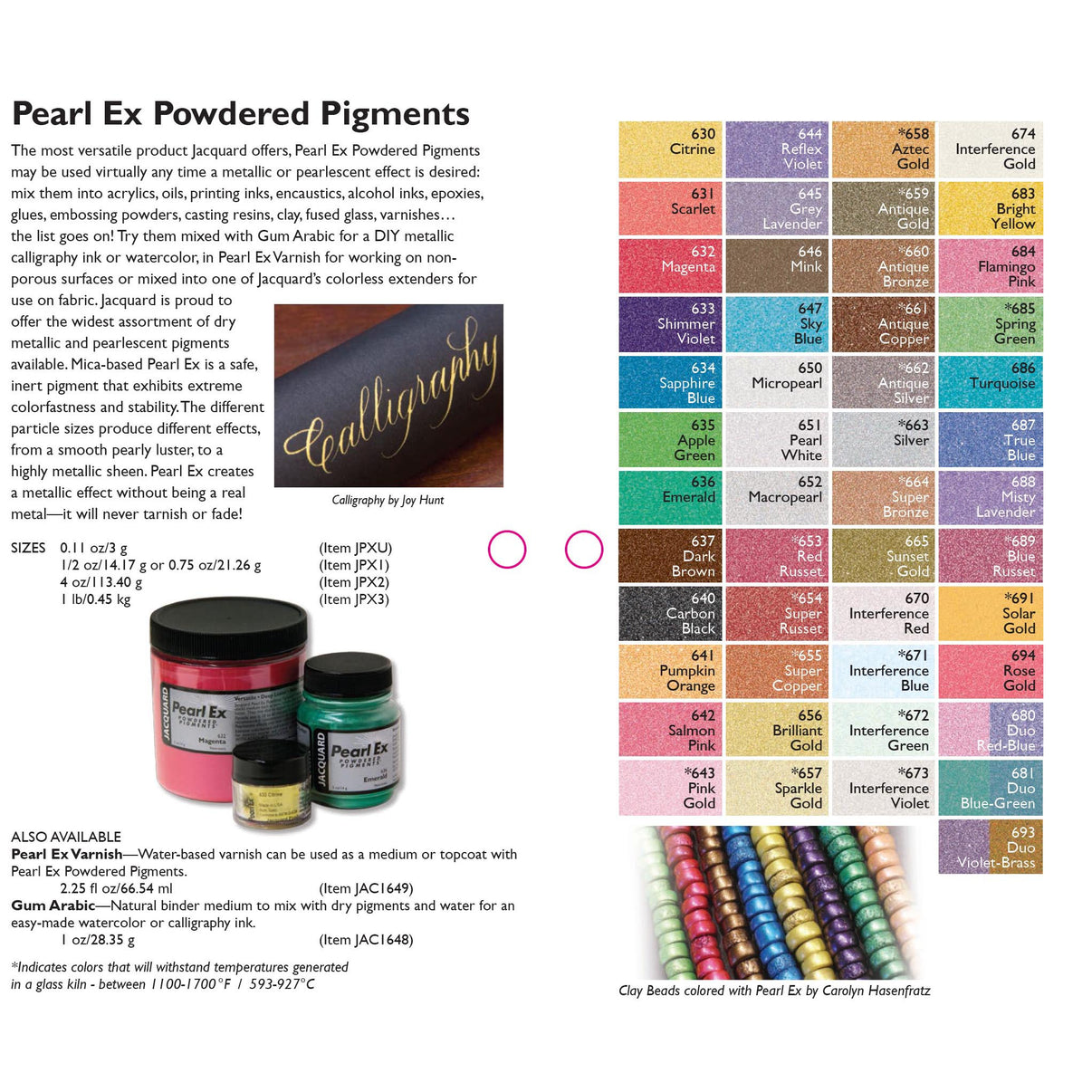 Pearl Ex Powdered Pigments, 3 gram, Small (54 colors) – Rusty Design Canada