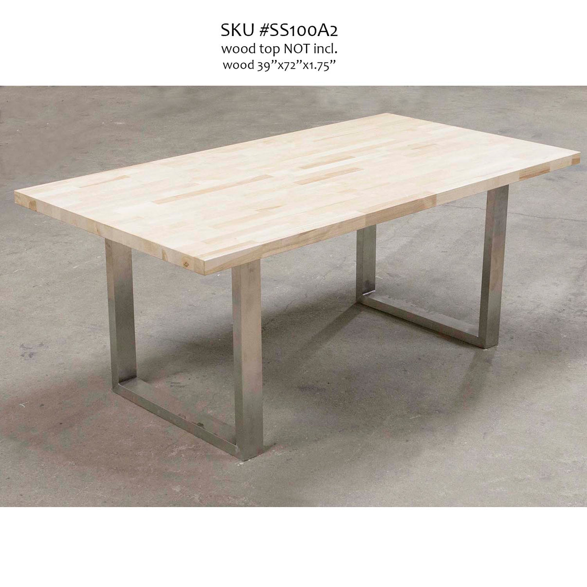 Stainless Steel Dining Table Legs, 1 Pair, U Shape #SS100A – Rusty ...