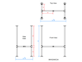 H40" x W23", Pipe Table Legs for Bar Height Dining Table, 1 Set, #BKH2 ...